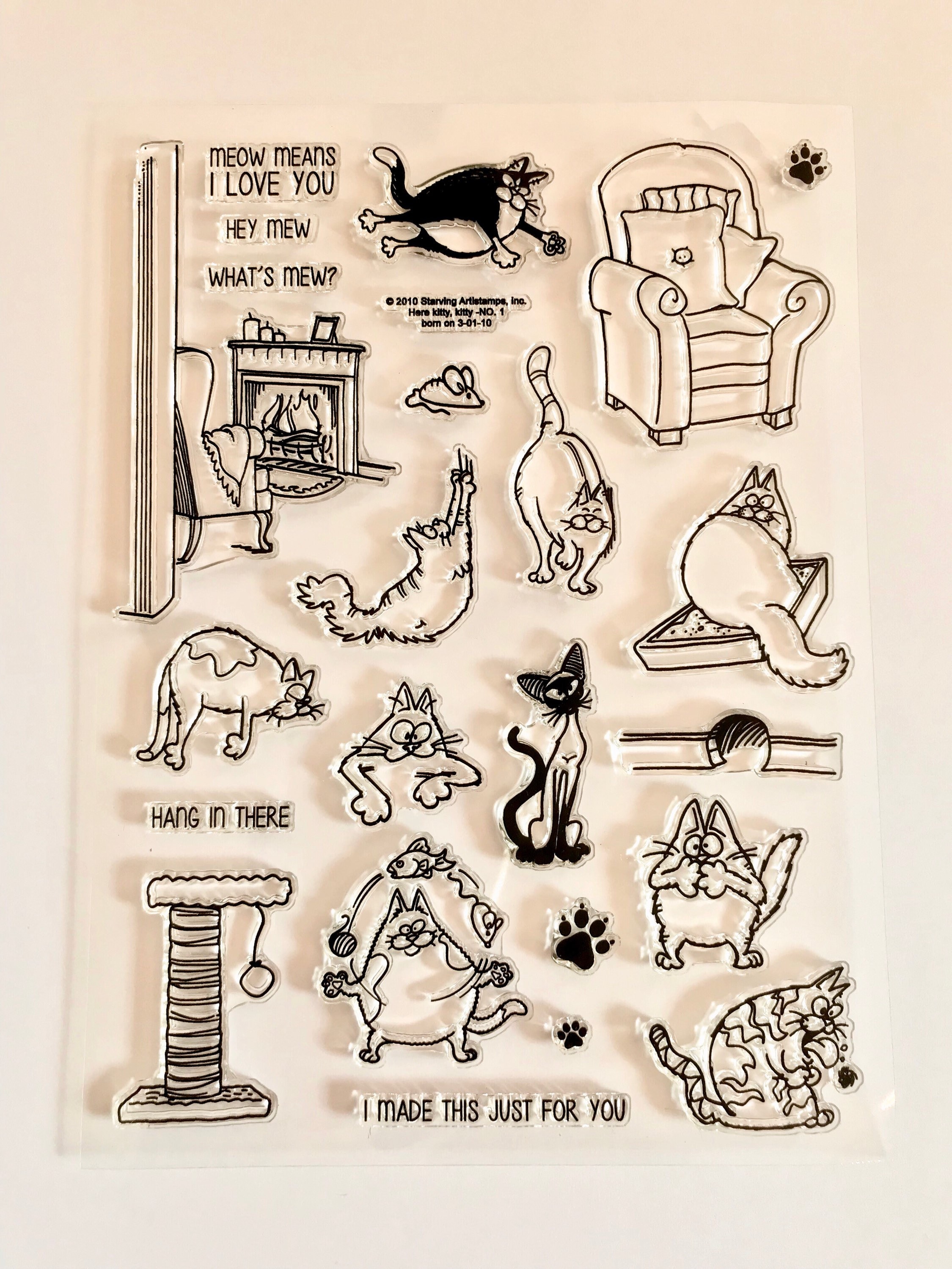 Cat Stamps, Kitten Stamps, Cat Cards, Kitty, Fireplace Stamps, Cat ...