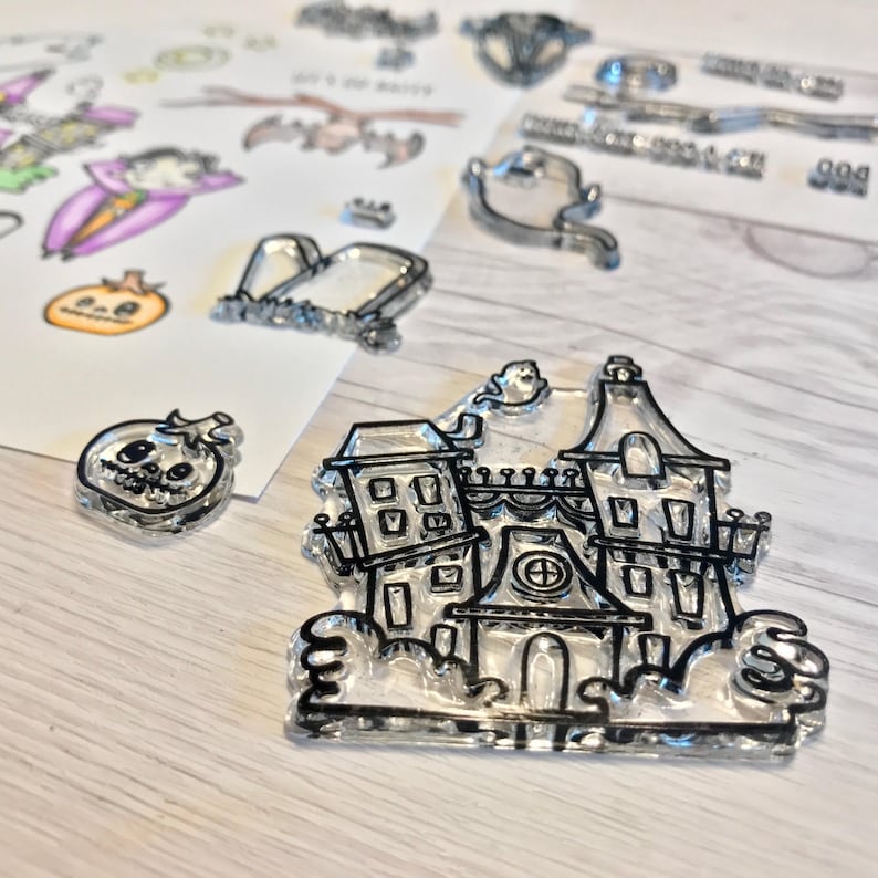 Halloween Stamps, Halloween Stamp Set, Witch Stamps, Vampire Stamps ...