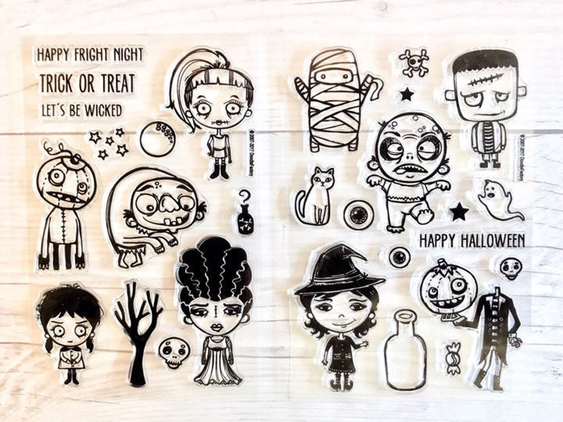 Halloween Stamps Halloween Planner October Daily Zombie - Etsy