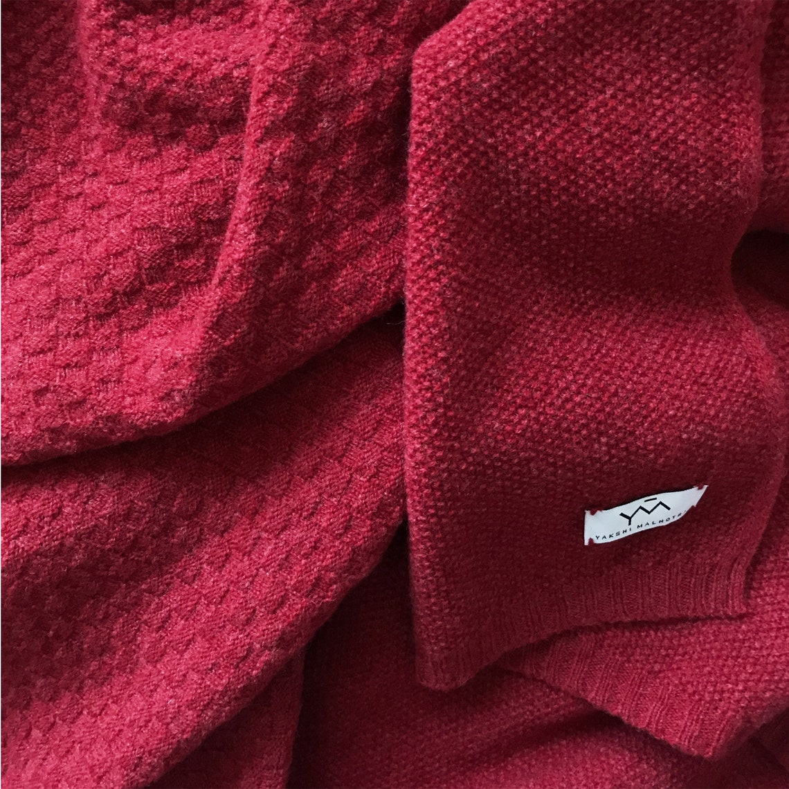 Lambswool Red Scarf, Sofa Throw, Blanket, Winter Accessory, Womens ...