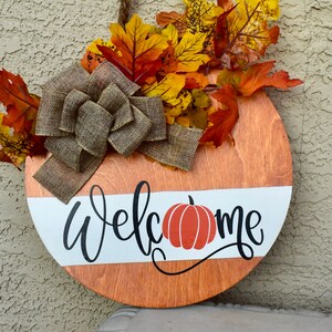 Fall Front Door Sign Thanksgiving Welcome Pumpkin Door - Etsy