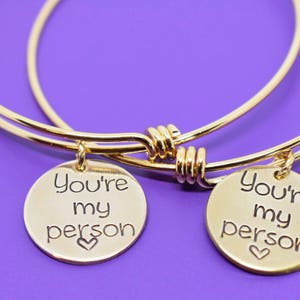 You're My Person Bracelets Best Friend Jewelry Anatomy Quote BFF ...