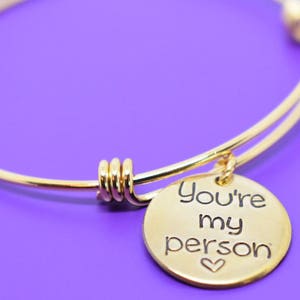 You're My Person Bracelets Best Friend Jewelry Anatomy Quote BFF ...
