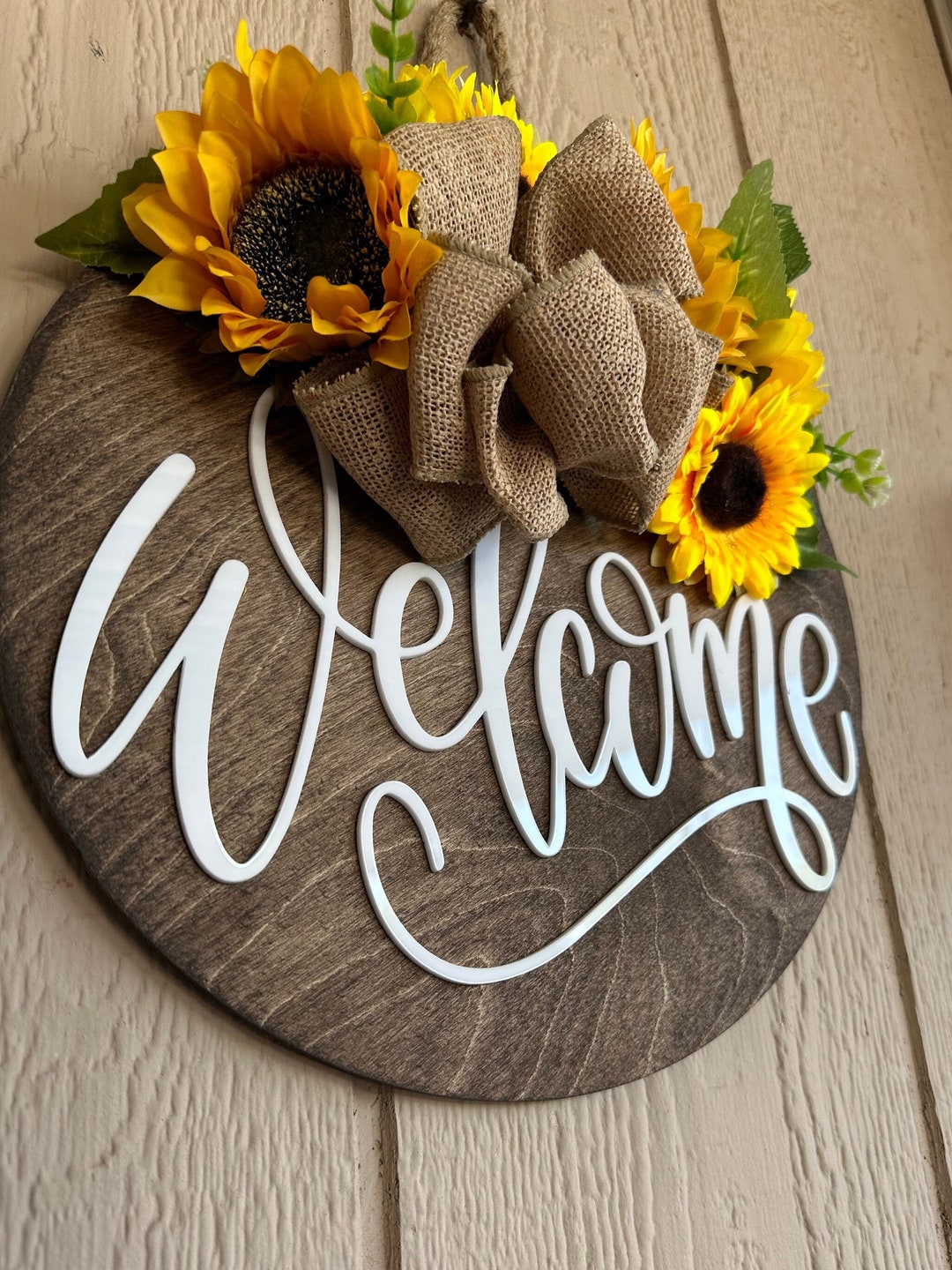 Summer Fall Spring Welcome Sign Decor, Thanksgiving Sunflowers Front ...