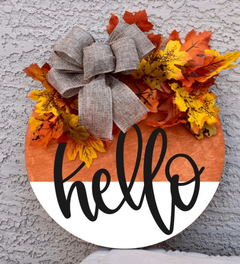 Fall Front Door Decor, Thanksgiving Hello Fall, Wall Hanger, Fall Decor ...
