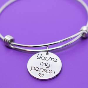 You're My Person Bracelets Best Friend Jewelry Anatomy Quote BFF ...