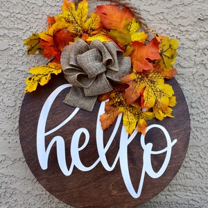 Fall Front Door Decor, Hello Fall Sign Thanksgiving Wall Hanger, Fall ...