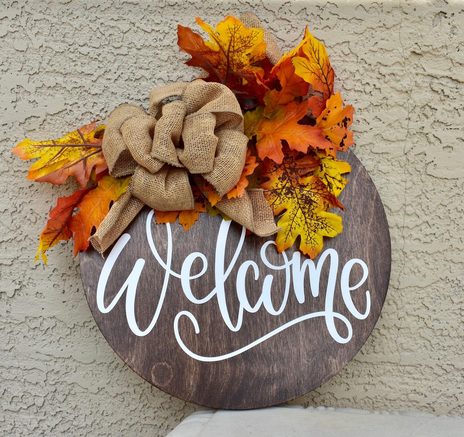 Fall Welcome Sign Decor Thanksgiving Front Door Wall Hanger - Etsy