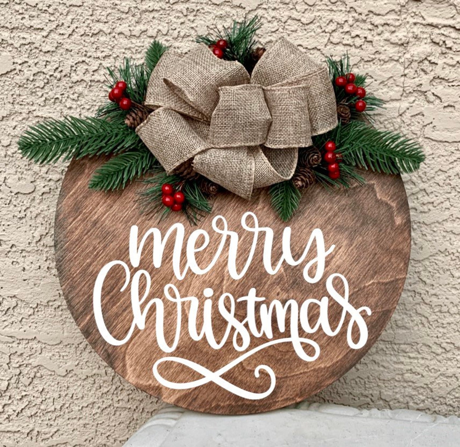 Winter Front Door Hanger Merry Christmas Welcome Sign Wooden | Etsy