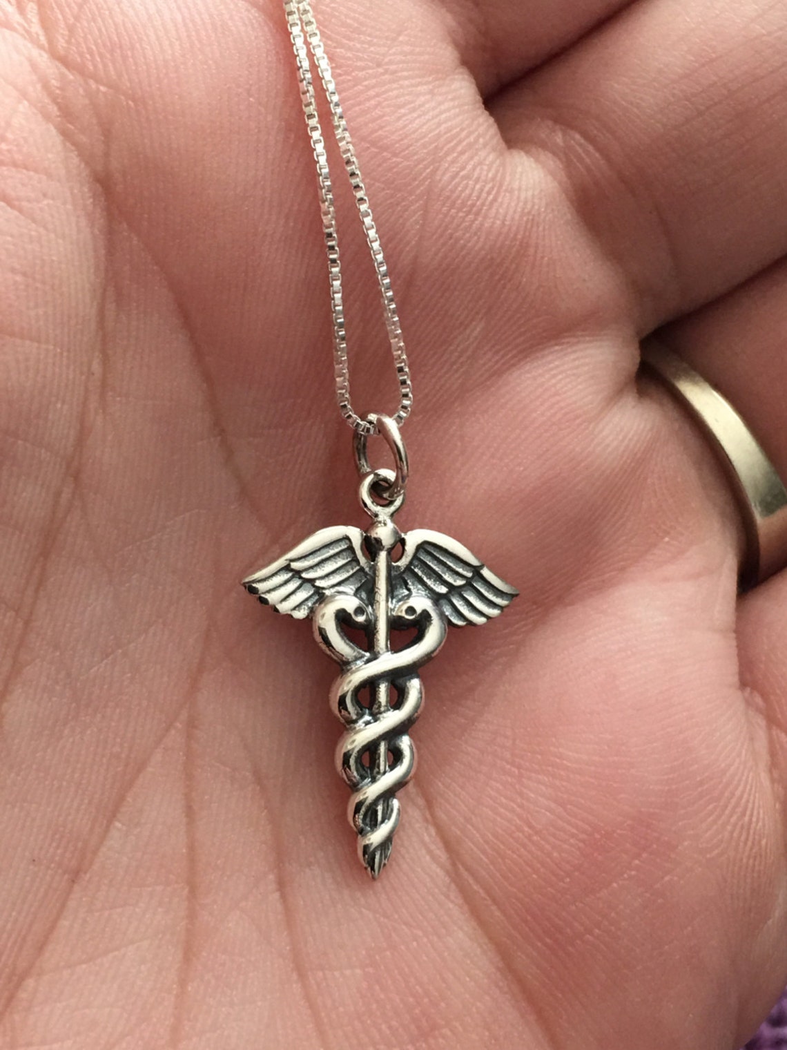Caduceus Necklace Nurse Gift Doctor Gift Medical - Etsy