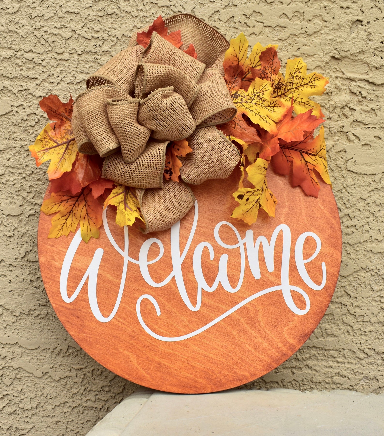 Fall Welcome Sign Decor Thanksgiving Front Door Wall Hanger - Etsy