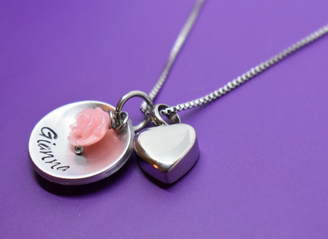 Personalized, Urn Cremation Memorial Jewelry Necklace - Curved Disc ...