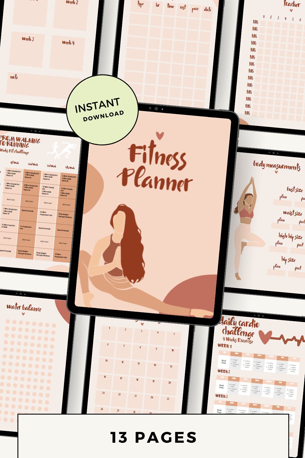 Health, Fitness, Self-care Planner, Workout Challenges - Etsy