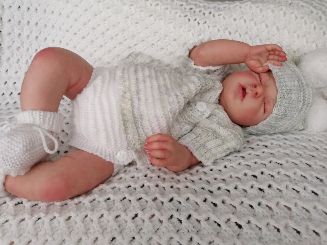 20/21 Inch Reborn Doll or 0-3 Months Baby Hand Knitted 4 Piece Angel ...