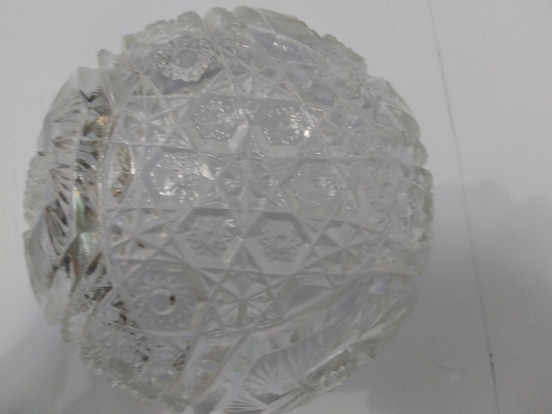 Vintage Crystal Bowl With Sawtooth Edge - Etsy