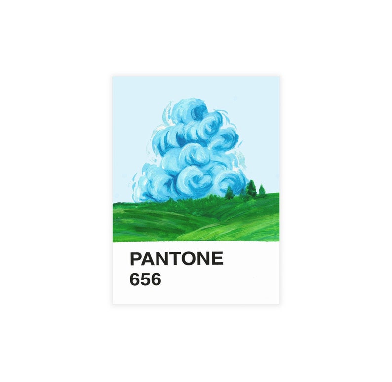 Pantone Postcard | Mini Print | Mini Wall Art | Cloud Landscape ...
