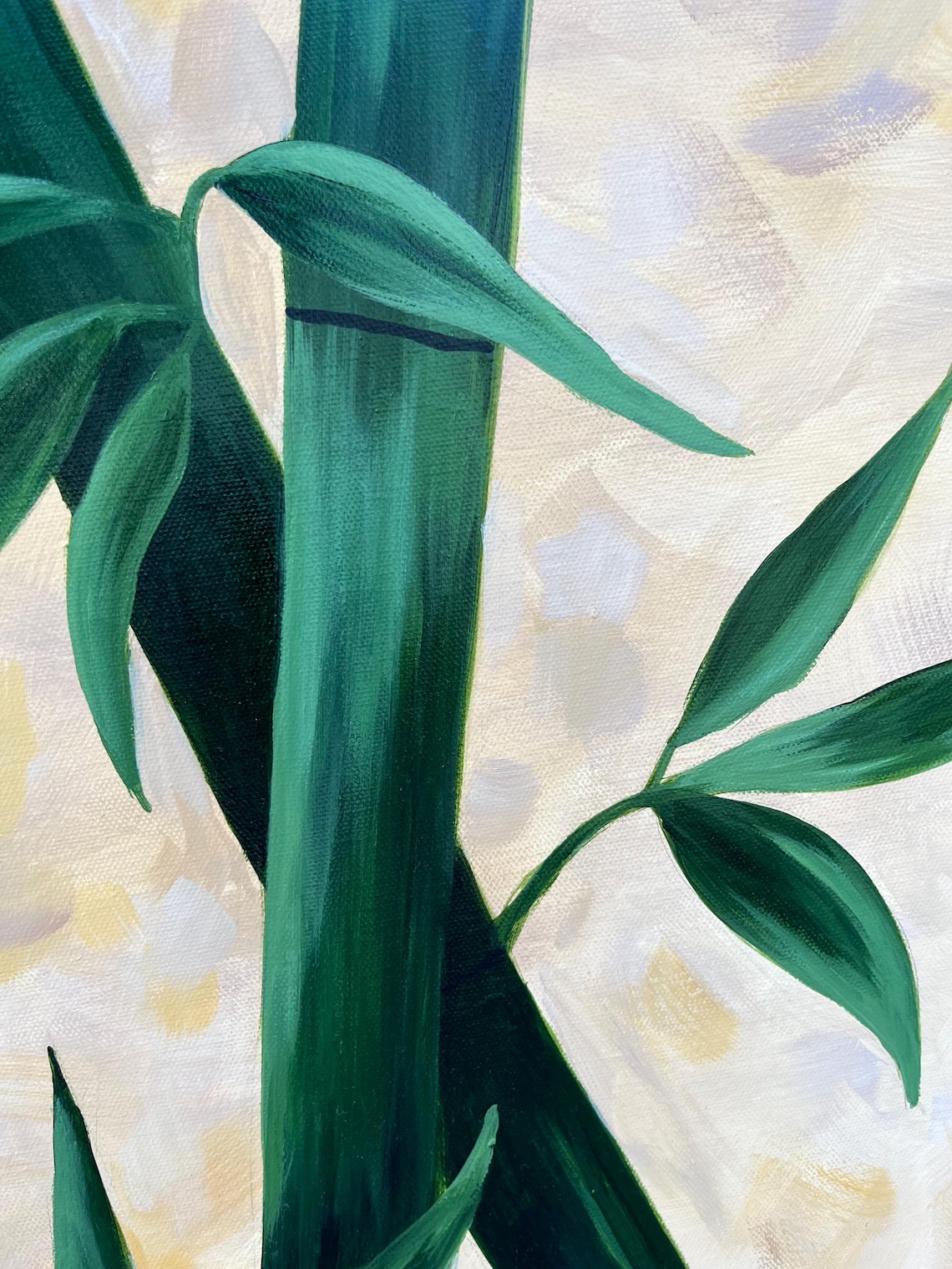 Bamboo Forrest Original Acrylic Painting, Tropical Wall Art, Classy ...