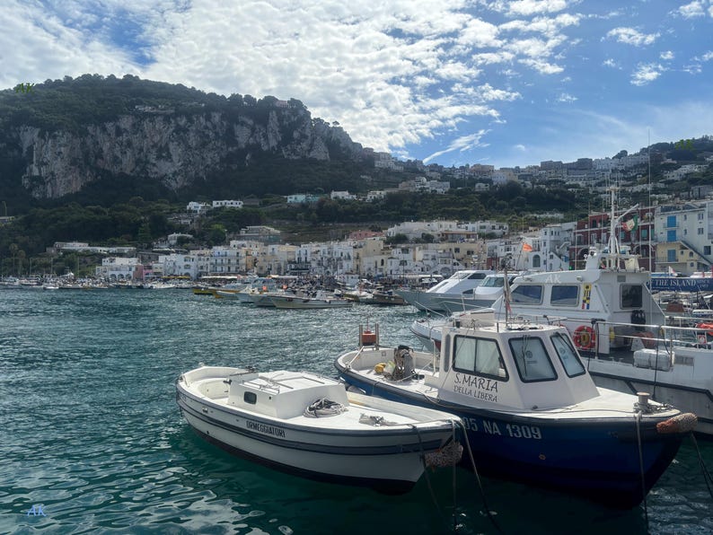 Capri Port Italy, Photo Digital Download, Amalfi Coast Harbour Seascape ...