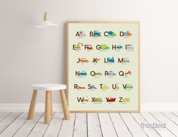 Vehicle Alphabet Poster Vehicle ABCs ABC Poster: 16x20 | Etsy