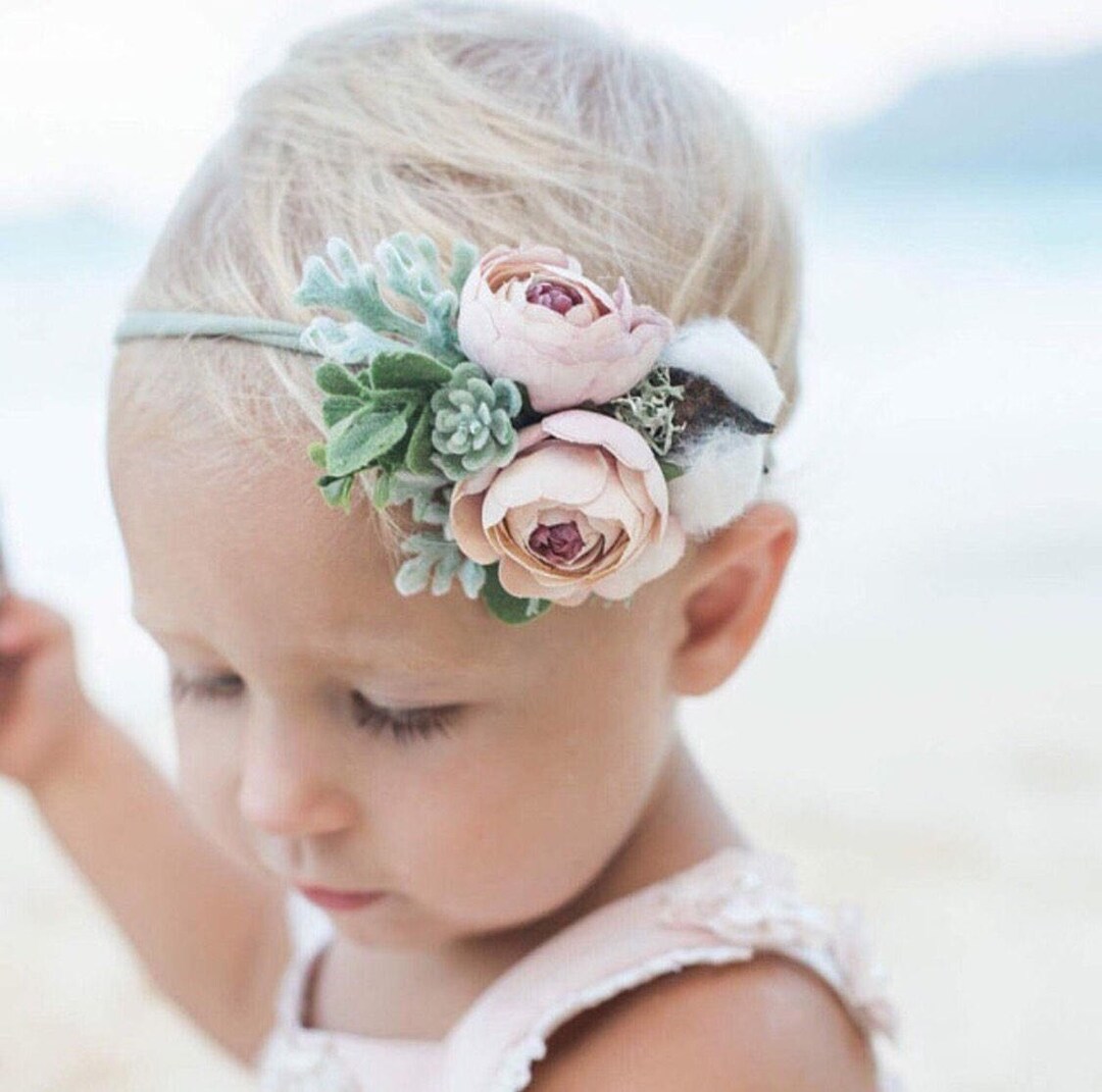 Blush Floral Crown, Pink Flower Crown, Succulent, Flower Crown Headband ...