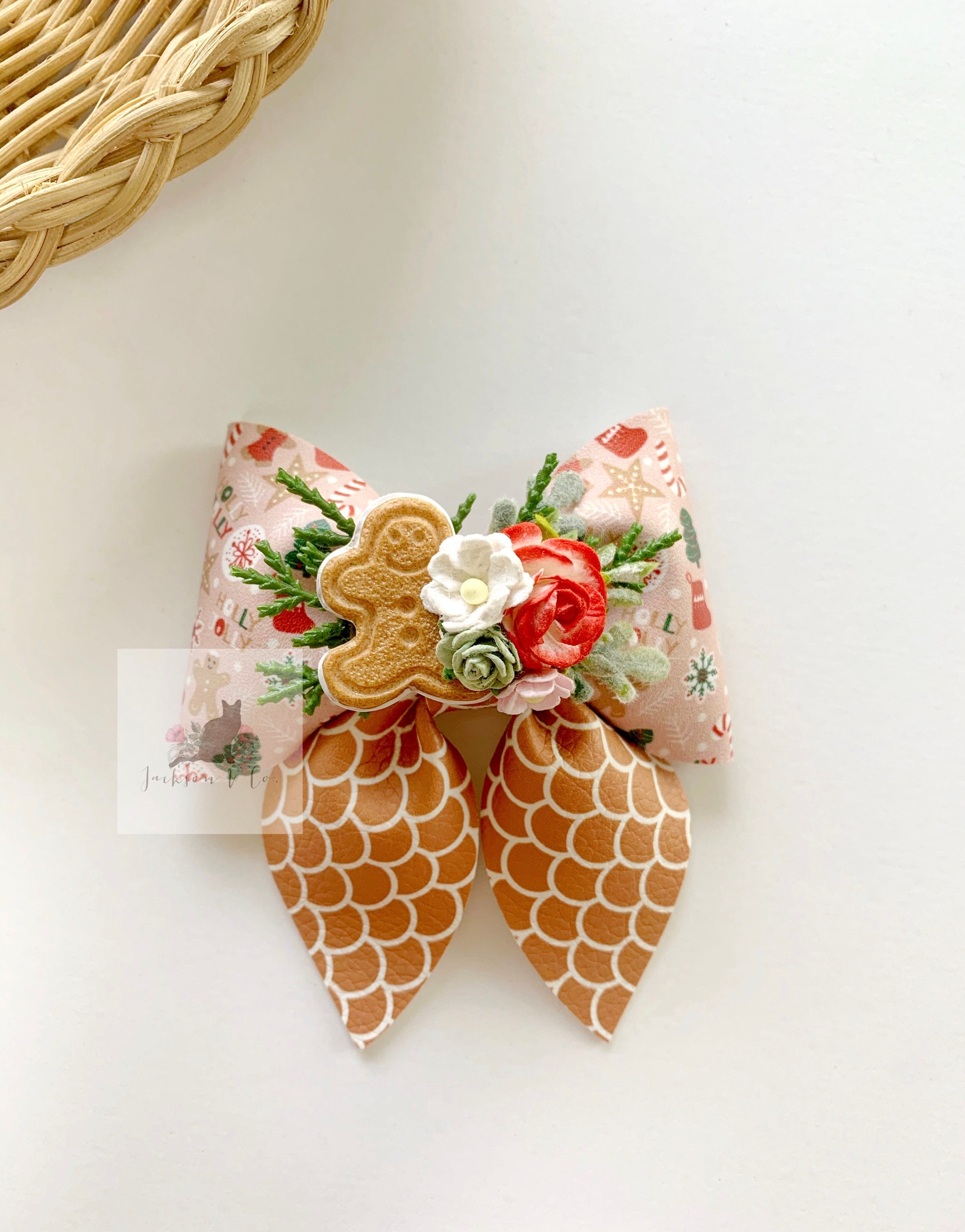 Gingerbread Hair Bow Girls Holiday Hair Bow Girls Christmas | Etsy