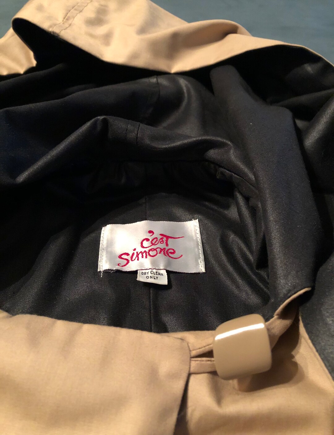 1980s C’est Simone Khaki Black Hooded Cape - Etsy