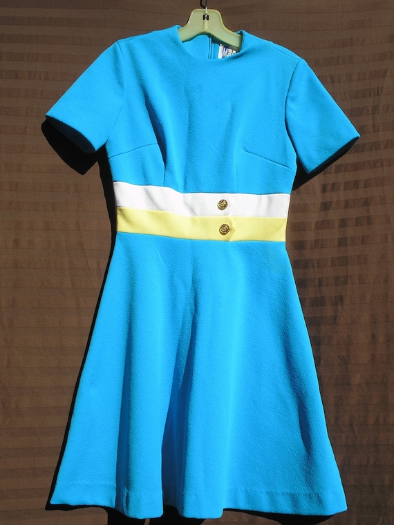 Marcia Marcia Marcia MOD 1970s Mr Inc Dress - Gem