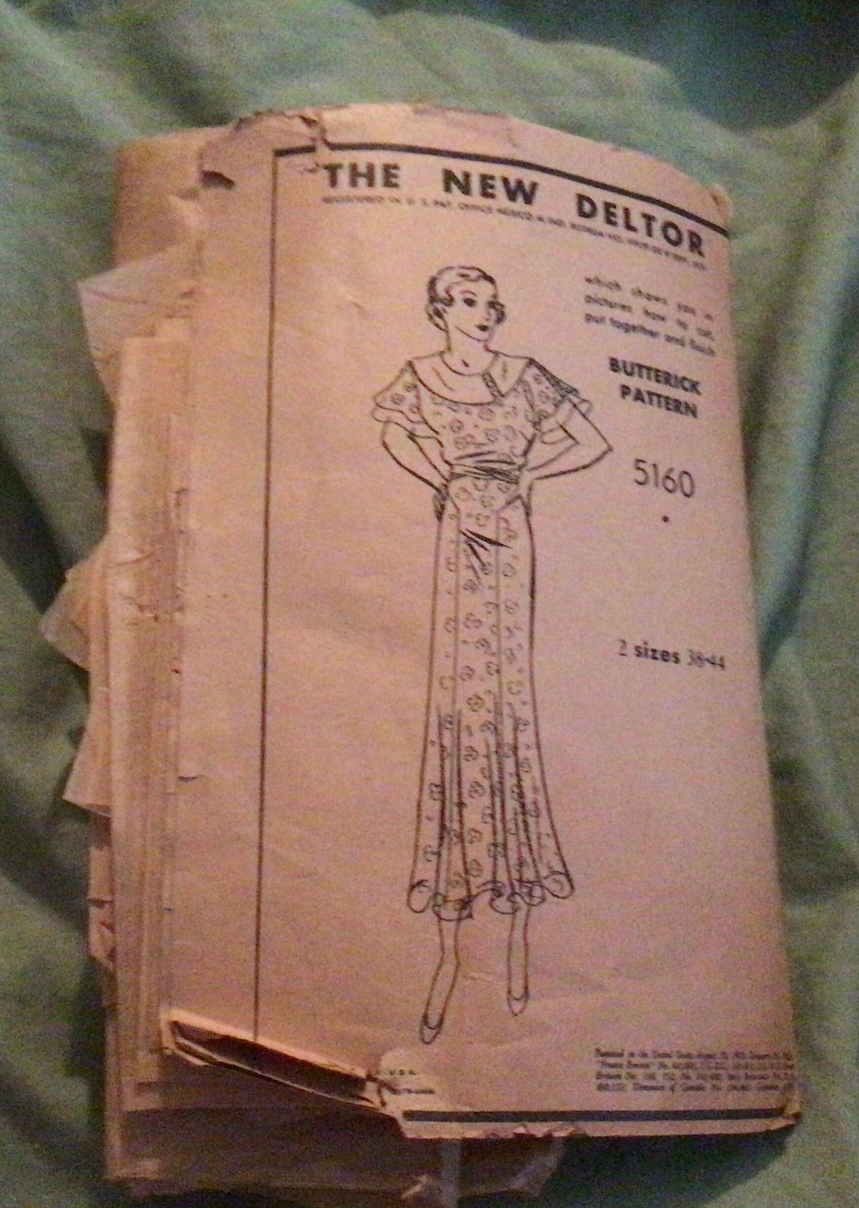 1921 the New Deltor Butterick 5160 Dress Pattern 38B TLC - Etsy