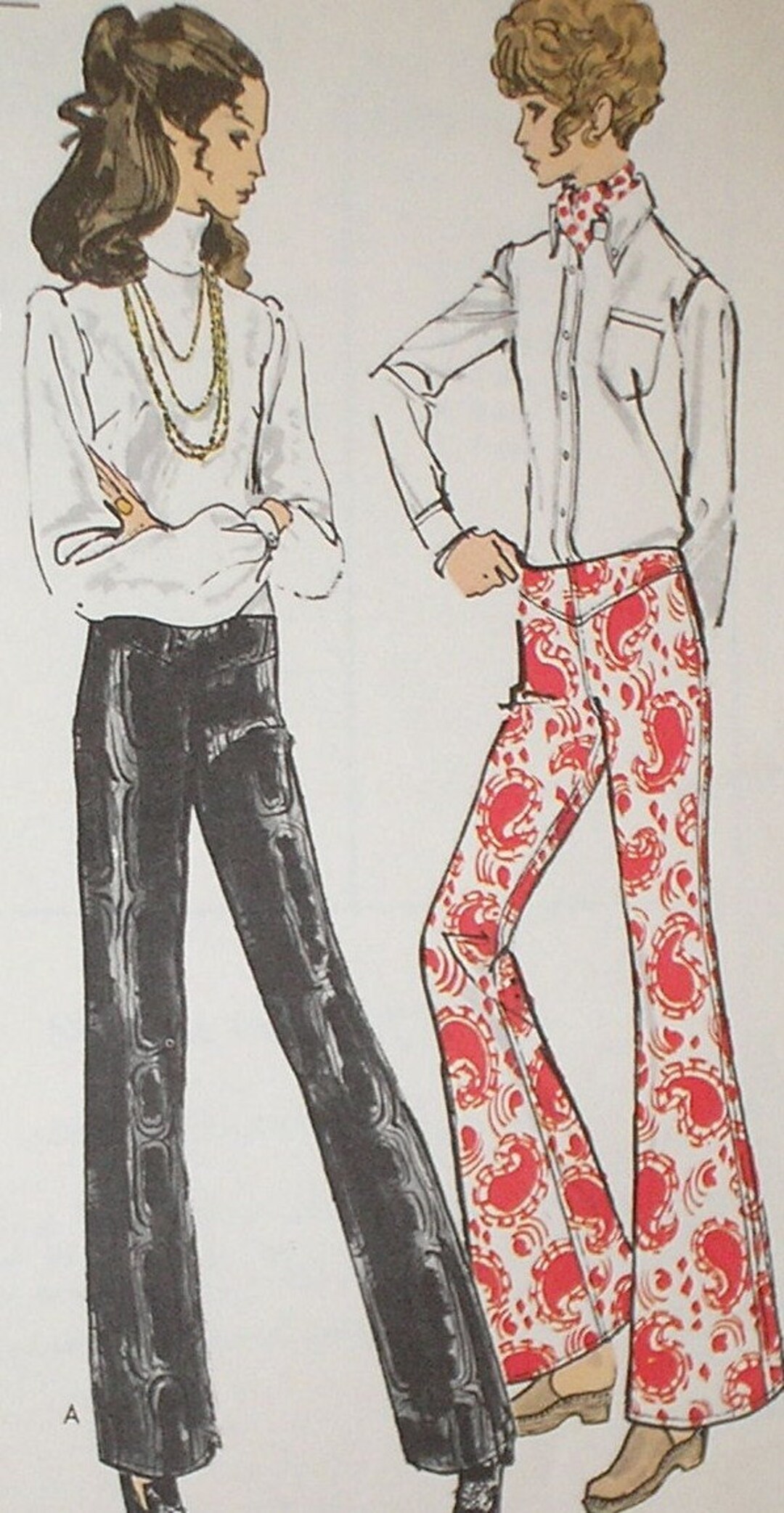 1960s Vogue 7627 Hipster Yoked Pants Pattern Size 23 Waist - Etsy