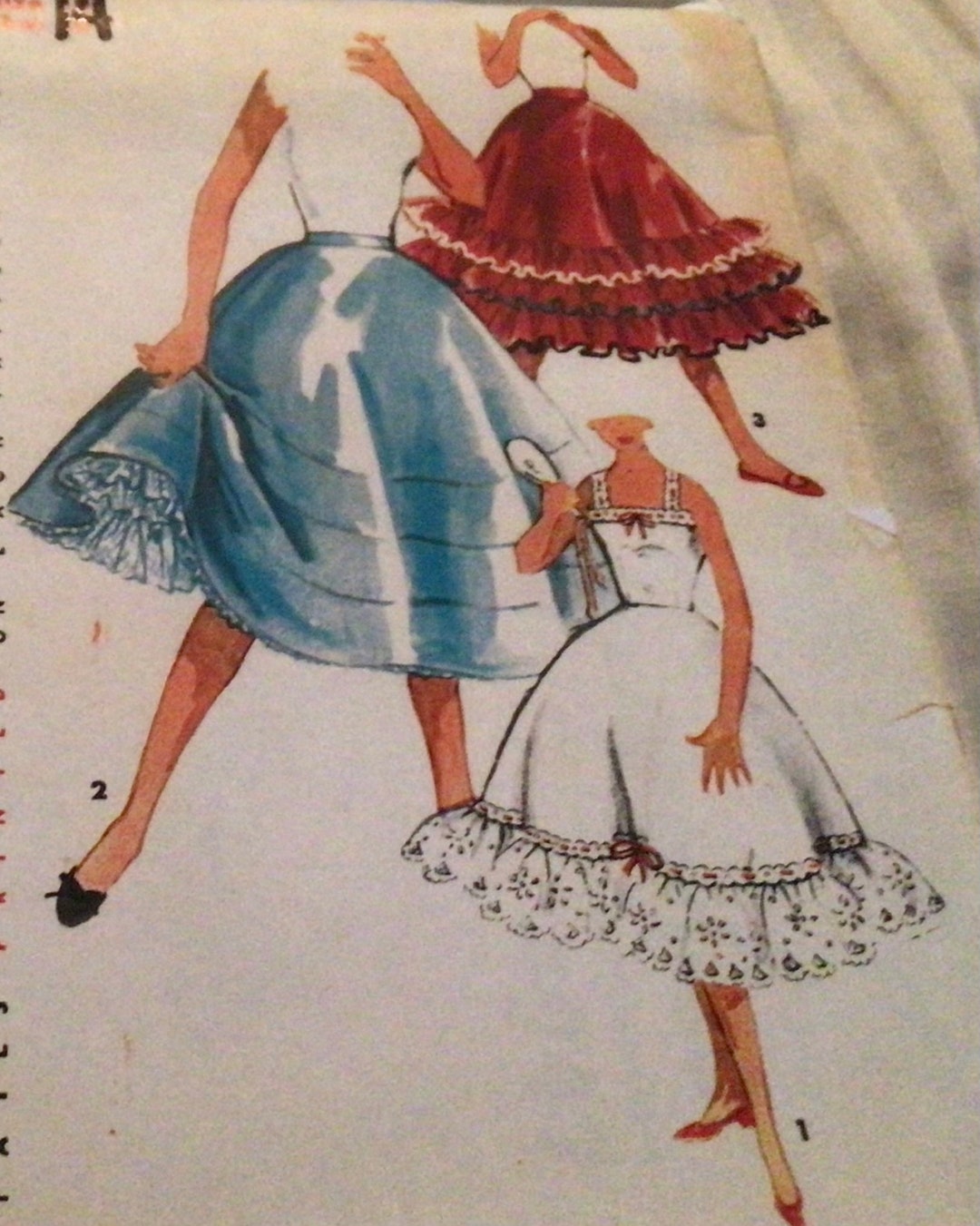 1950s Simplicity 4947 Teenage Cancan Petticoat Slip Pattern Sz 12 Bust ...