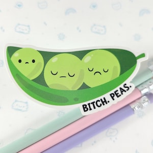 Sassy Peas Sticker, Vinyl Stickers, Laptop Decal, Vegetable Gift, Gift ...