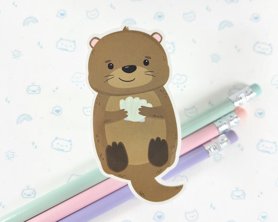 Otters Sticker, Vinyl Sticker, Otter Cute Sticker, Laptop Decal, Laptop ...