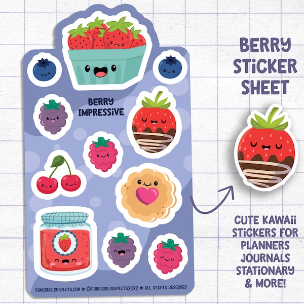 Blue Berry Stickers - Etsy