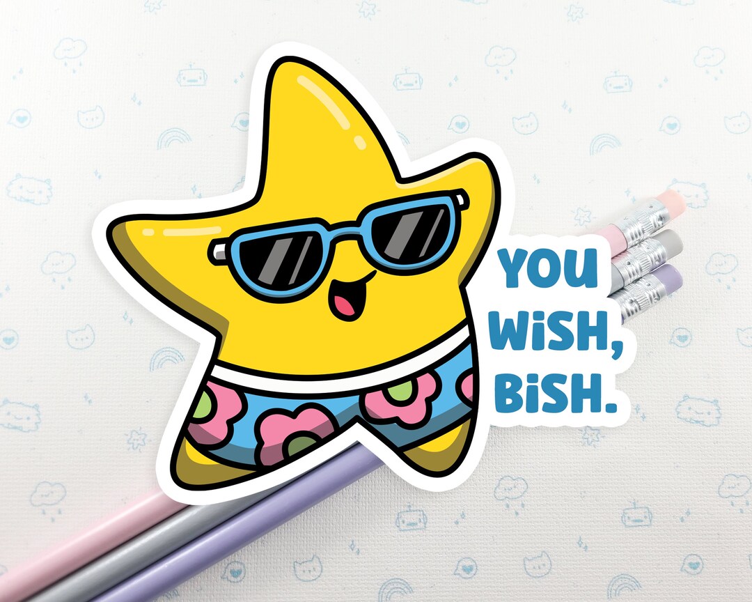 Star You Wish Sticker, Vinyl Stickers, Laptop Decal, Funny Wishing Star ...