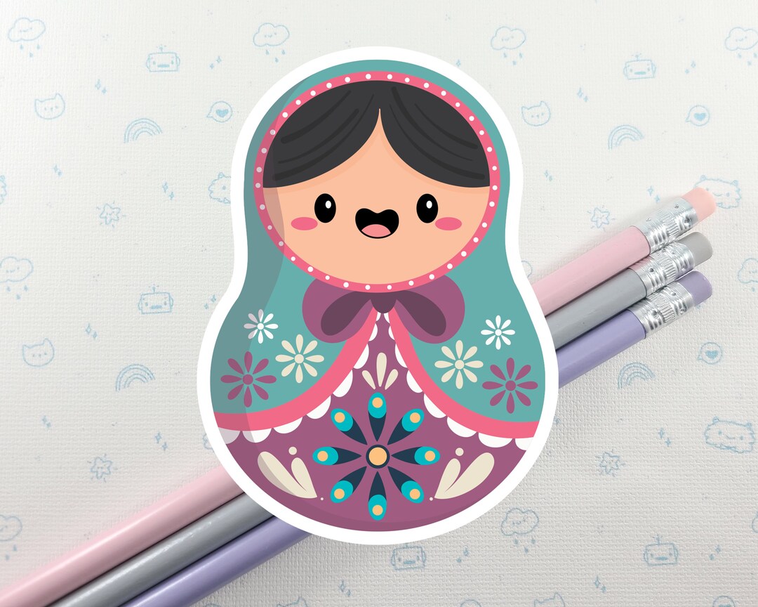 Nesting Doll Sticker, Vinyl Stickers, Laptop Decal, Matryoshka Doll ...