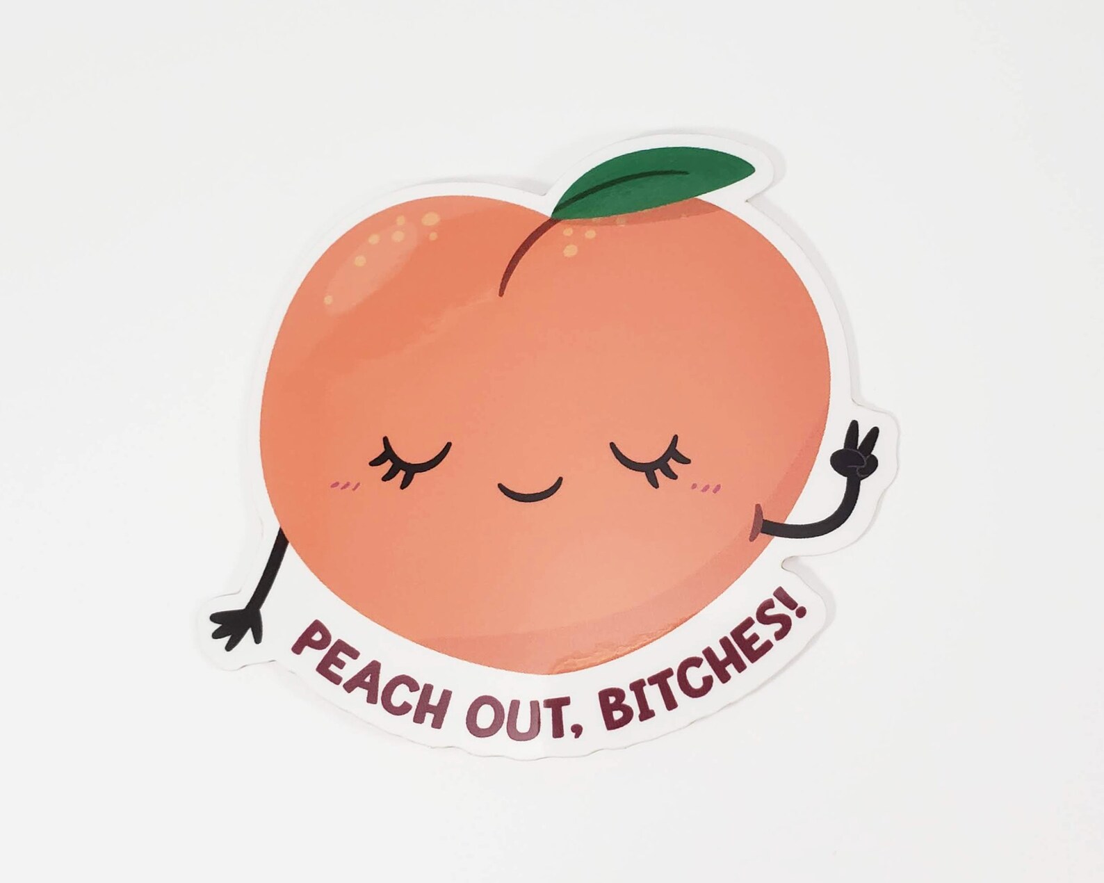 Peach Out Vinyl Sticker Laptop Decal Peach Gift Gift for | Etsy