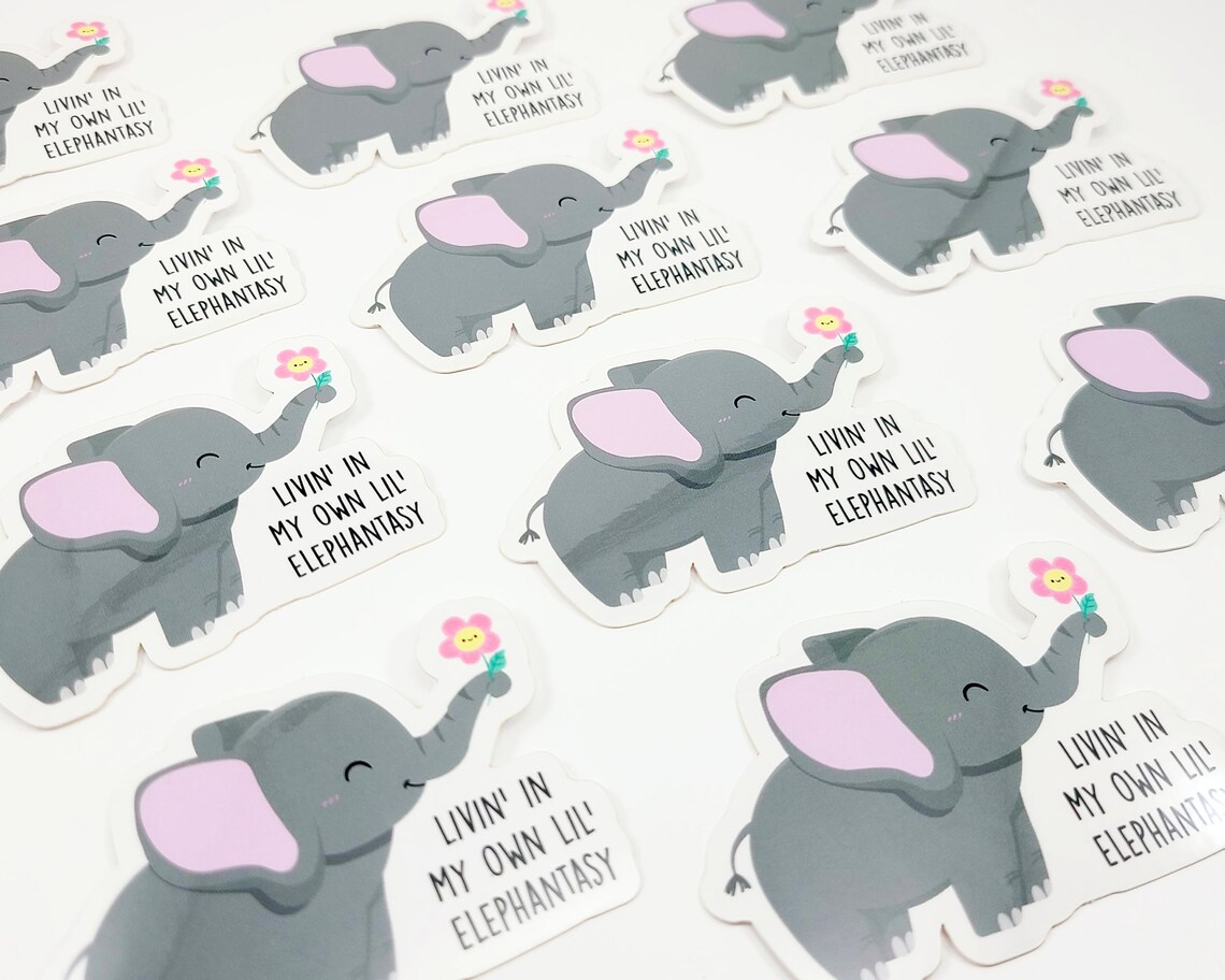 Elephant Sticker Vinyl Stickers Laptop Decal Elephant Gift | Etsy