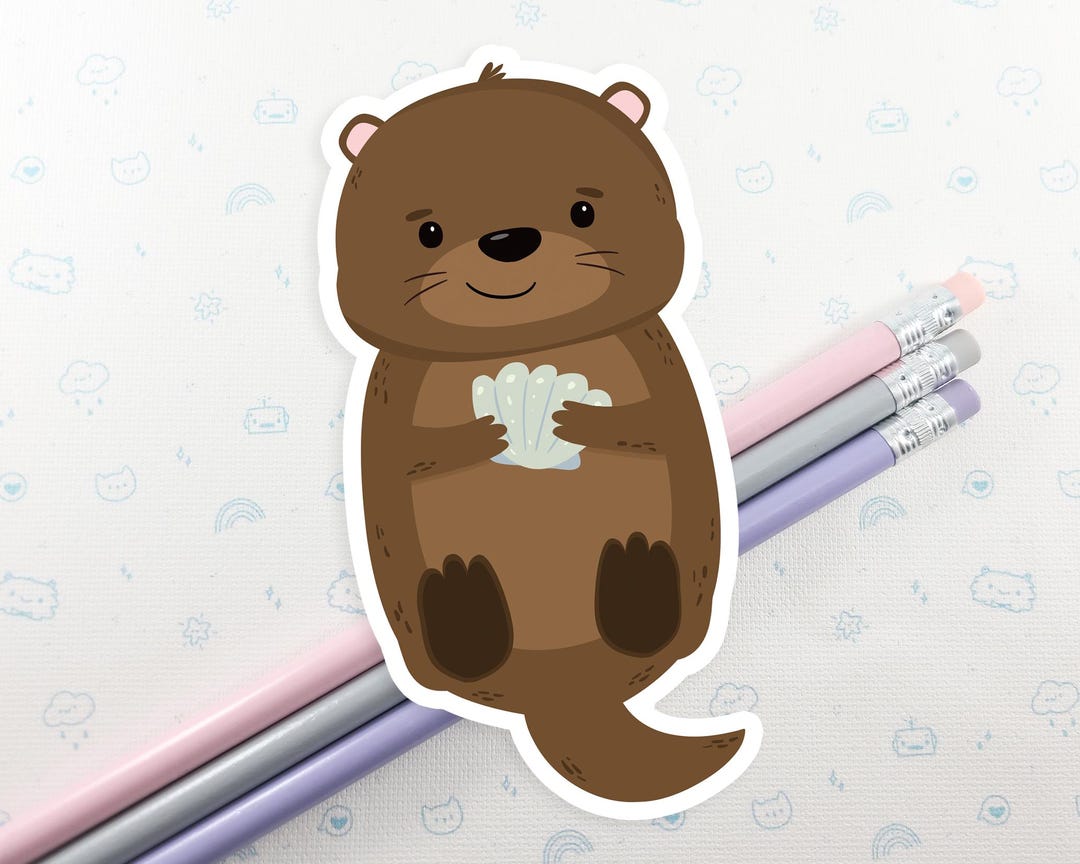 Otters Sticker, Vinyl Sticker, Otter Cute Sticker, Laptop Decal, Laptop ...
