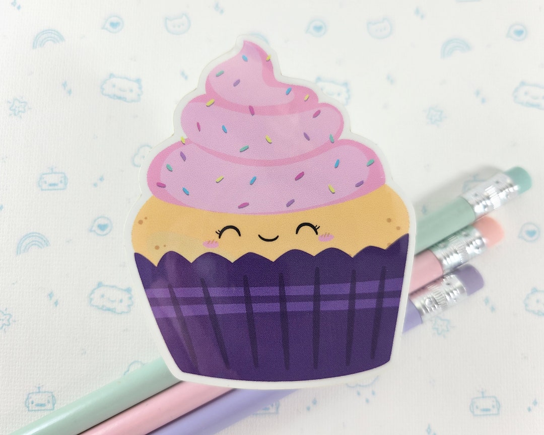 Cupcake Vinyl Sticker, Frosted Cupcake Decal, Laptop Cupcake Sticker ...