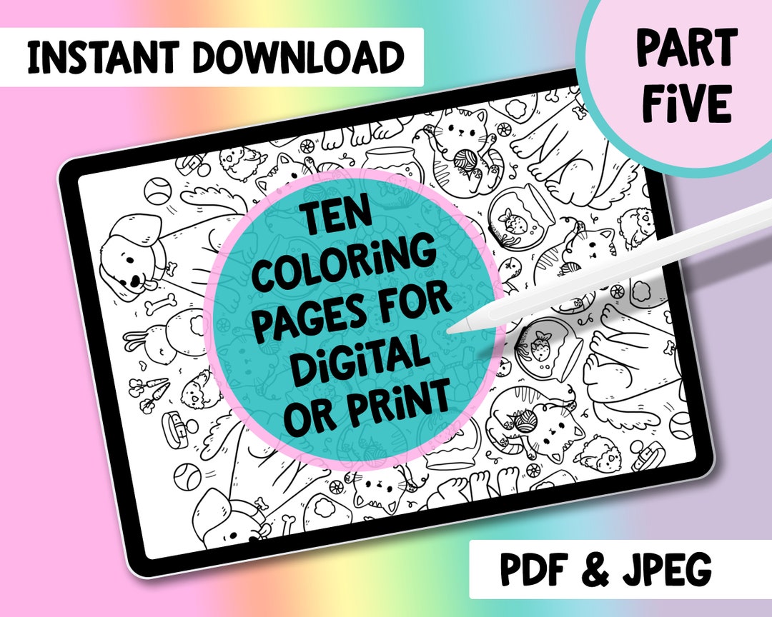Yippee Kawaii Yay! Part 5, Digital Coloring Book, Printable Coloring ...