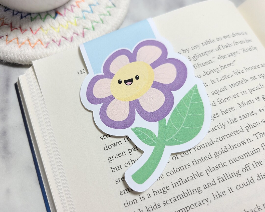 Purple Flower Bookmark, Gardening Planner Clip, Cute Flower Bookmark ...