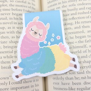 Pastel Llama Bookmark, Rainbow Llama Planner Clip, Cute Leaping Llama ...