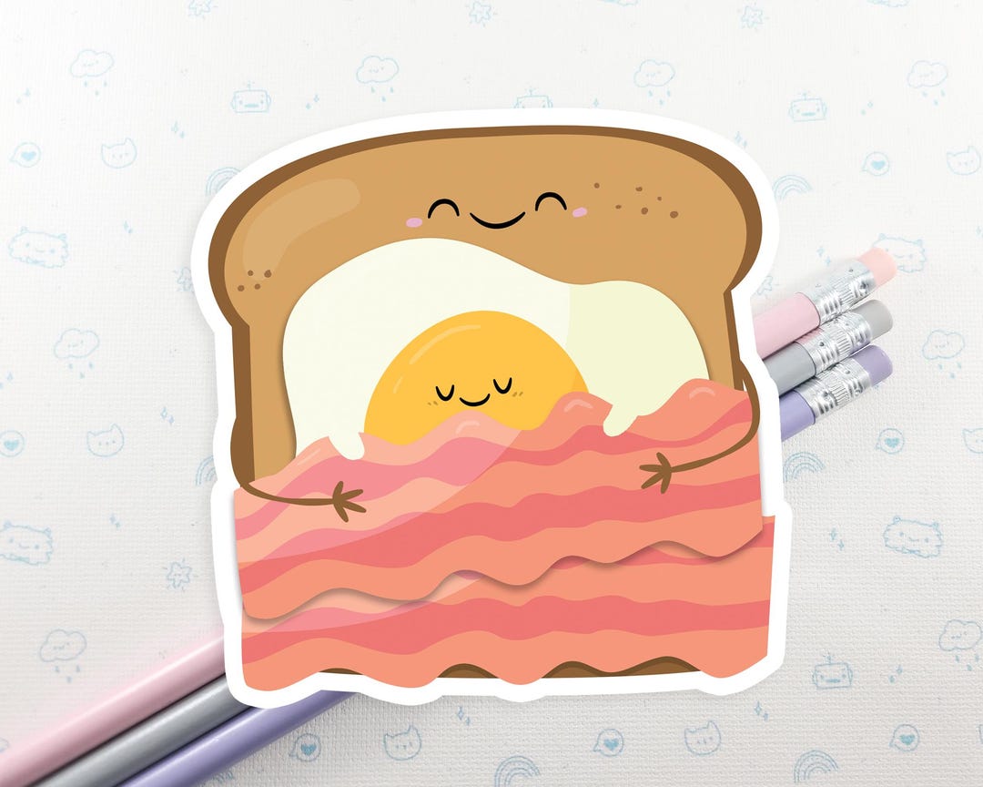 Breakfast in Bread Sticker, Vinyl Stickers, Laptop Decal, Gift for Her ...
