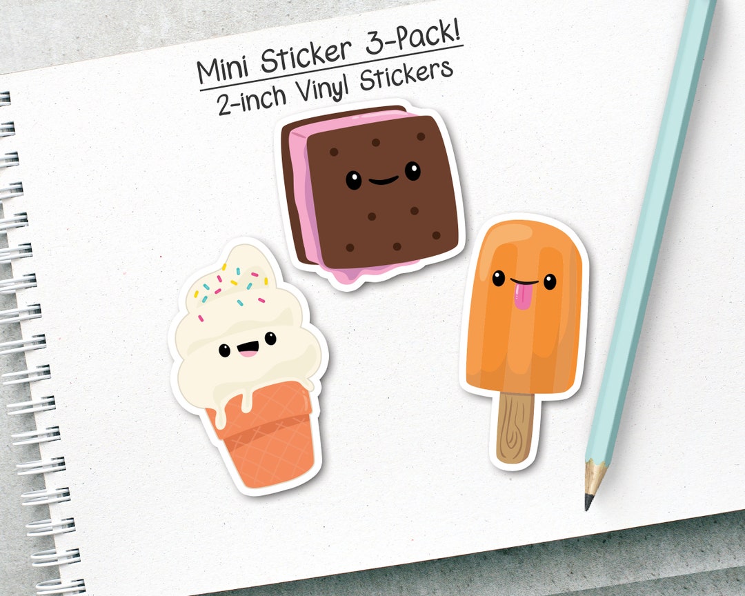 Ice Cream Mini Vinyl Stickers Waterproof Stickers Cute - Etsy
