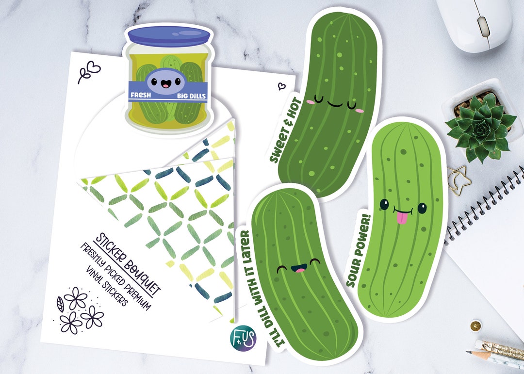 Pickle Sticker Bouquet, Cuter Pickle Stickers, Gift for Him, Sticker ...