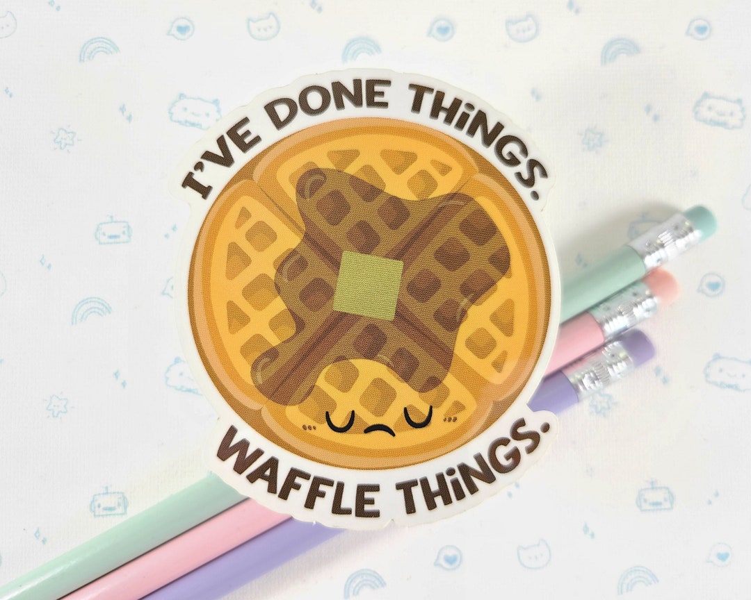 Waffle Sticker, Waffle Decal, Laptop Sticker, Breakfast Sticker, Waffle ...