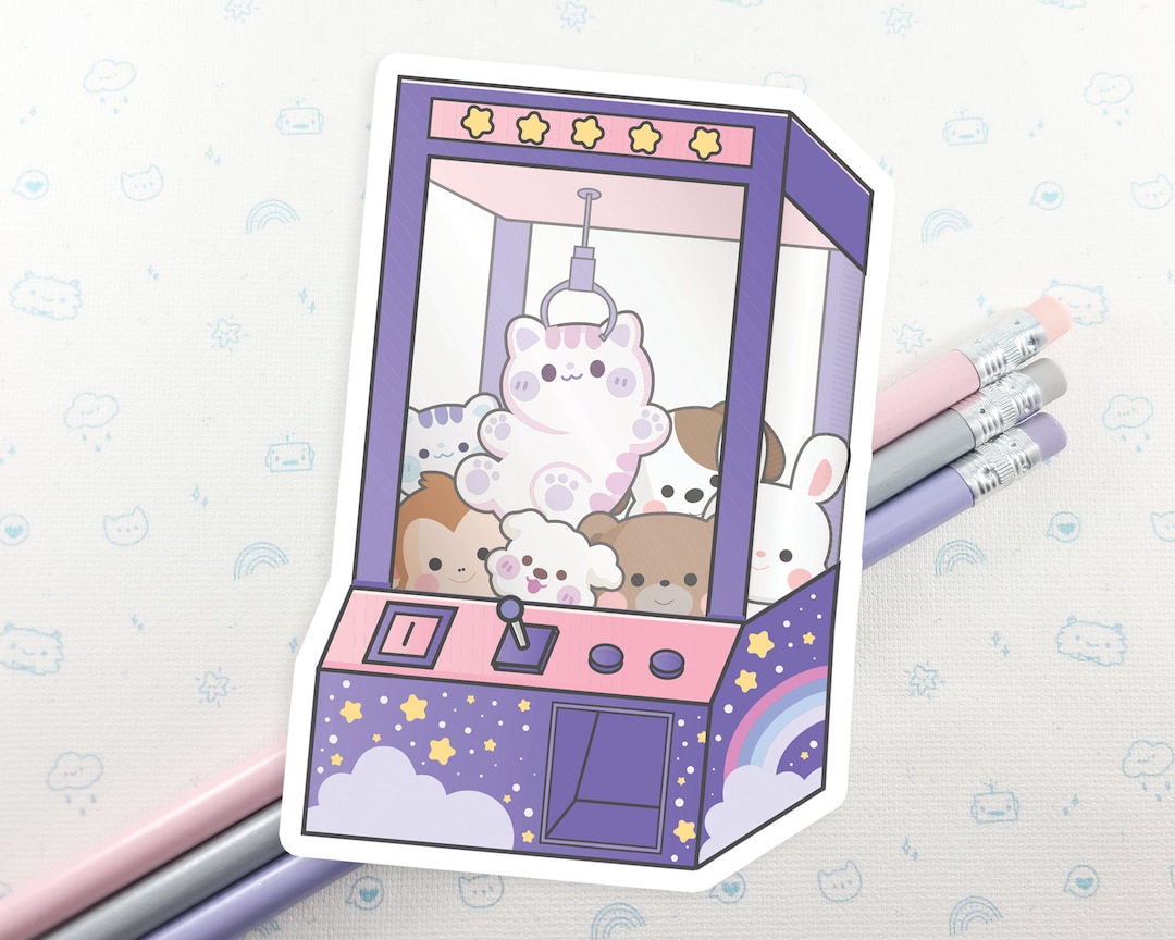 Claw Machine Sticker, Vinyl Stickers, Laptop Decal, Kawaii Game Sticker ...