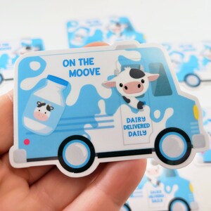 Cow Milk Delivery Truck Sticker, Vinyl Stickers, Laptop Decal, Cow Gift ...
