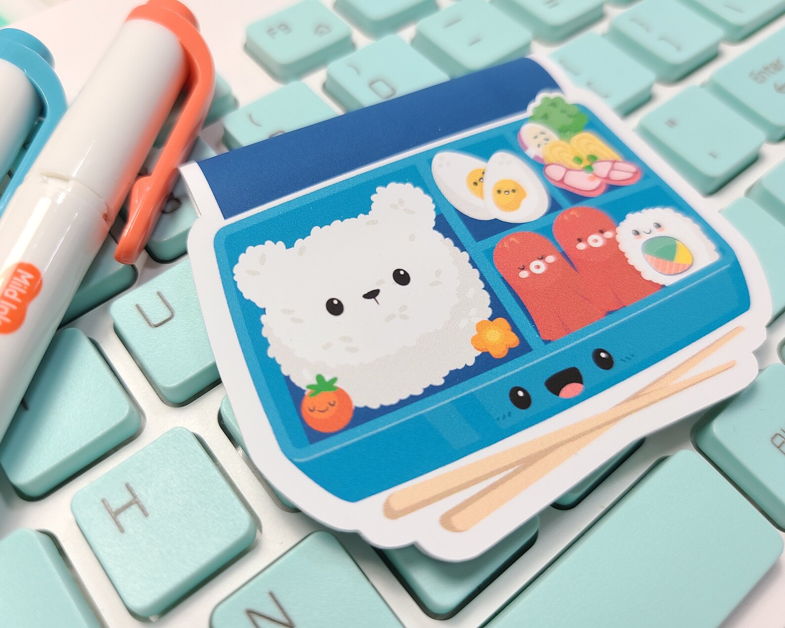 Bento Box Magnetic Bookmark, Cute Bento Box Planner Clip, Bear Bento ...