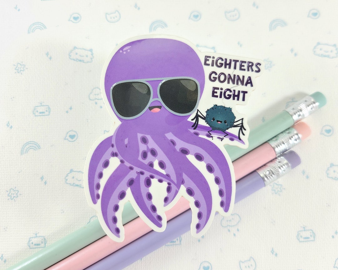 Octopus Vinyl Sticker, Cute Octopus Decal, Laptop Sticker, Octopus Pun ...